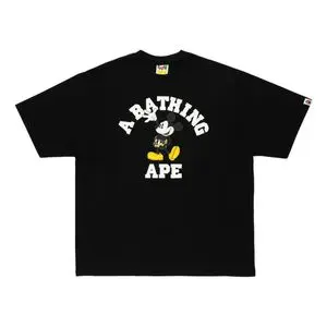 A BATHING APE X Disney Mickey Mouse College Relaxed Fit T-shirt - Black