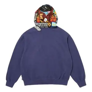 Supreme Fw26 Patches Zip Up Hooded Sweatshirt - Blue