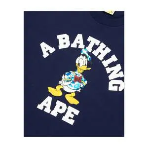 A BATHING APE X Disney Donald Duck College Relaxed Fit T-shirt - Navy