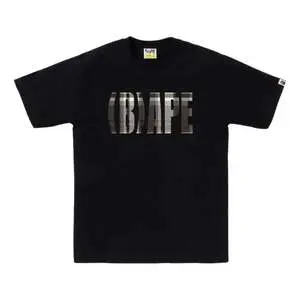 A BATHING APE A Bathing Ape Bape Check (b)ape Logo T-shirt 'black' Black