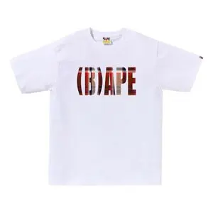 A BATHING APE Check Ape Logo T-shirt - White