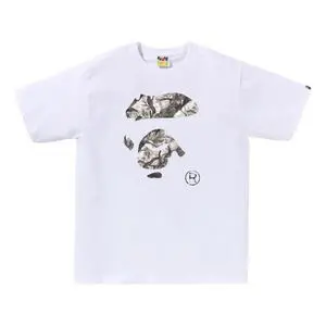 A BATHING APE Tree Edge Camo Ape Face T-shirt - White