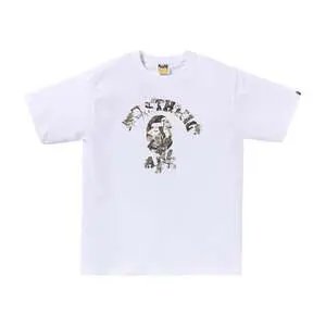 A BATHING APE Tree Edge Camo College T-shirt - White