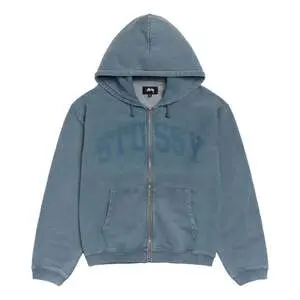 StÜssy Faded Graphic Zip Hoodie - Washed Navy
