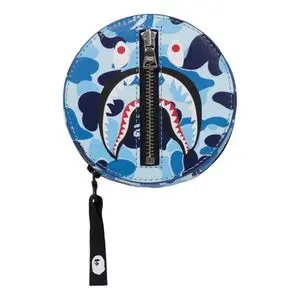 A BATHING APE Abc Camo Shark Coin Case - Blue