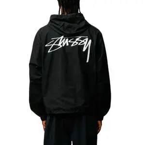 StÜssy Waxed Cotton Beach Shell - Black