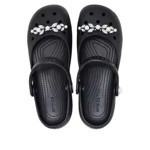 CROCS Classic Pearls Ballet Mary Jane Shoes - Black