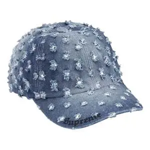 Supreme Fw26 Hole Punch Rhinestone Denim 6-panel - Washed Indigo