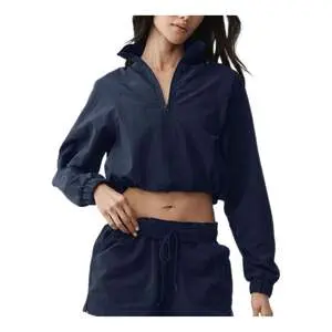 Alo Yoga Cropped 1/4 Zip Pullover - Navy