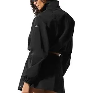 Alo Yoga Cropped 1/4 Zip Alumni Pullover