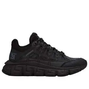 Versace Trigreca Jacquard Leather Sneakers