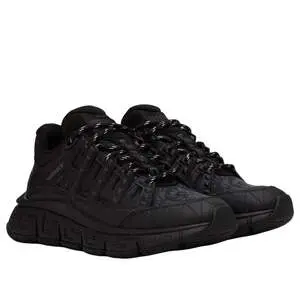 Versace Trigreca Jacquard Leather Sneakers