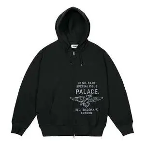 PALACE Palace Dove Stamp Waffle Zip Hoodie Black
