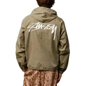 StÜssy Waxed Cotton Beach Shell - Olive