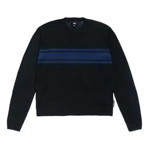 StÜssy Striped Lightweight Sweater - Black