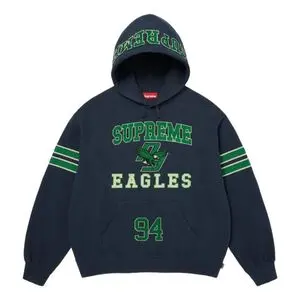 Supreme Fw26 Rhinestone Eagle Hooded Sweatshirt - Navy