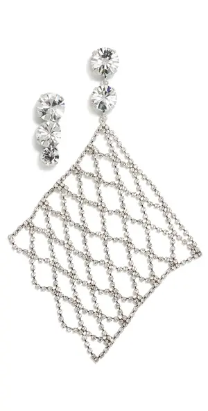 Isabel Marant Étoile Crystal Mesh Asymmetric Drop Earrings