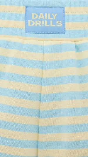 Daily Drills Striped Cotton Blend Drawstring Shorts