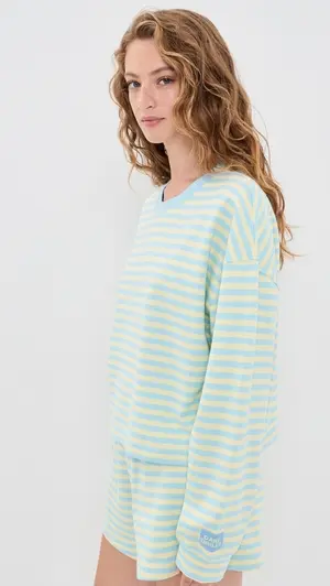 Daily Drills Striped Cotton Long Sleeve Top