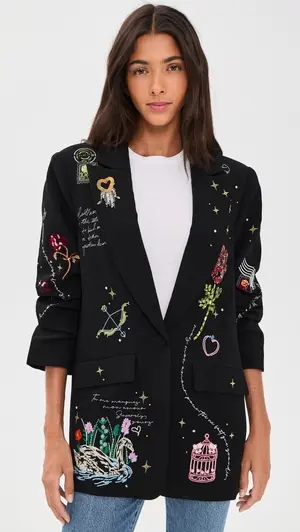 Cinq À Sept Kelsa Blazer With Embroidered Detailing