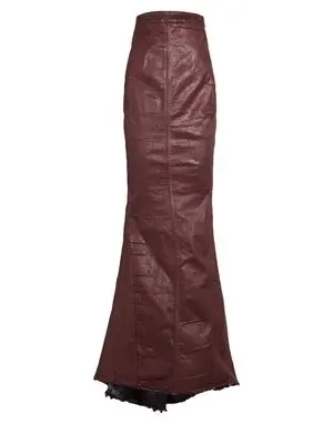 Rick Owens Flared Denim Maxi Skirt - Red