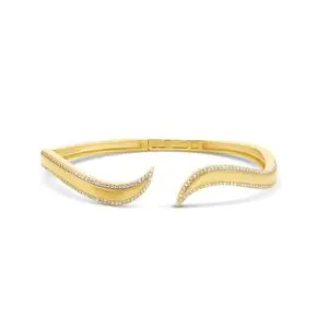 SHYMI Pave Outline Curl Cuff Bracelet - Gold