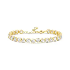 SHYMI Alternating Bezel-set Heart Tennis Bracelet