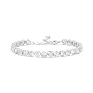SHYMI Alternating Bezel-set Heart Tennis Bracelet - Silver