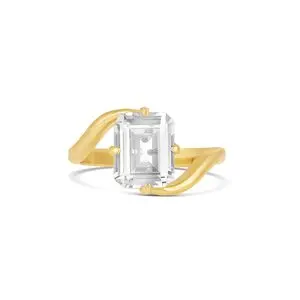 SHYMI Floating Emerald Shape Cocktail Ring - Gold