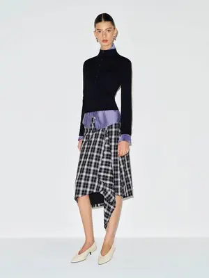 REFORMATION Cece Plaid Wrap Skirt