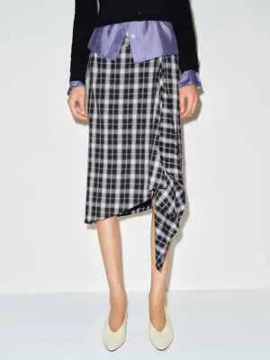 REFORMATION Cece Plaid Wrap Skirt