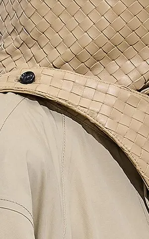 Bottega Veneta Leather-trimmed Short Cotton Trench Coat