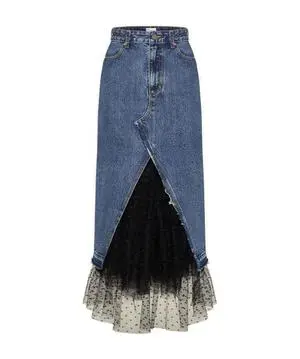 Red Valentino A-shaped Denim Skirt