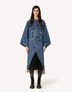 Red Valentino A-shaped Denim Skirt