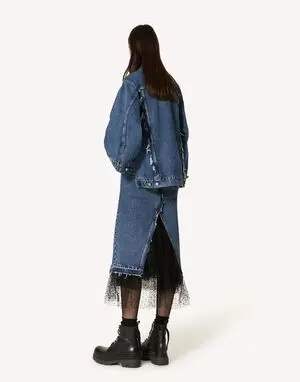 Red Valentino A-shaped Denim Skirt