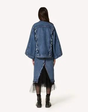 Red Valentino A-shaped Denim Skirt