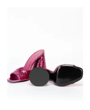 Attico Metallic Open-toe Slip-on Mules