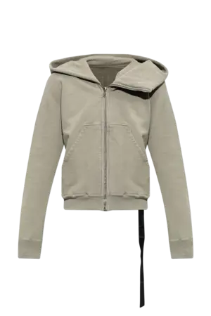 Rick Owens Sweatshirt With Asymmetric Zipper - Grey