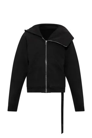 Rick Owens Sweatshirt With Asymmetric Zipper - Black