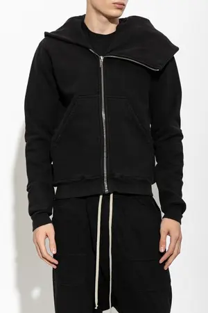 Rick Owens Sweatshirt With Asymmetric Zipper