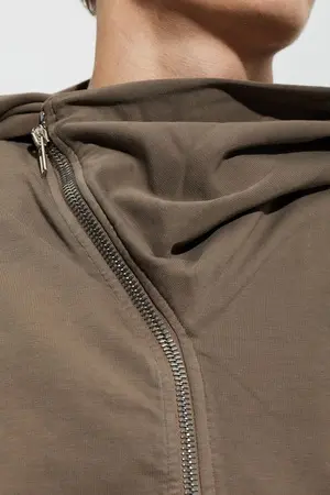 Rick Owens Sweatshirt With Asymmetric Zipper