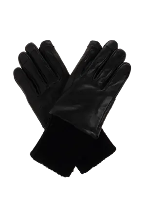 Rick Owens Leather Gloves With Ribbed Cuffs