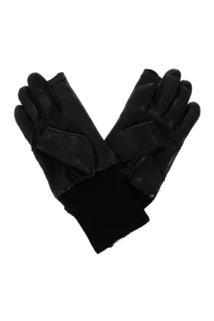 Rick Owens Leather Gloves With Ribbed Cuffs