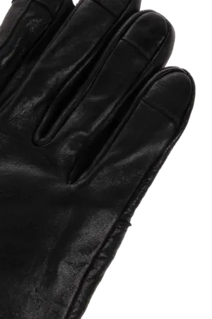 Rick Owens Leather Gloves With Ribbed Cuffs