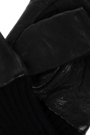 Rick Owens Leather Gloves With Ribbed Cuffs