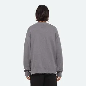 Helmut Lang Distressed V-neck - Grey Melange
