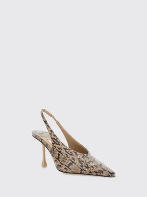 JIMMY CHOO Isa Python-print Leather Slingbacks With Teardrop High Heel