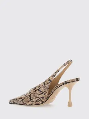 JIMMY CHOO Isa Python-print Leather Slingbacks With Teardrop High Heel