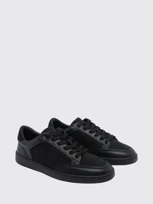 FERRAGAMO Gancini Low-top Sneakers In Calfskin And Nubuck Leather