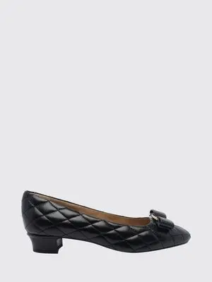 FERRAGAMO Vara Low-heeled Court Shoes In Quilted Nappa Leather